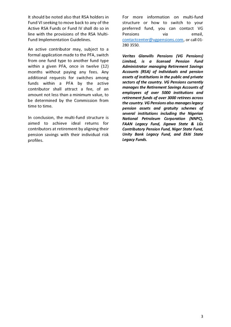 THE MULTI-FUND STRUCTURE EXPLAINED - Veritas Glanvills Pensions